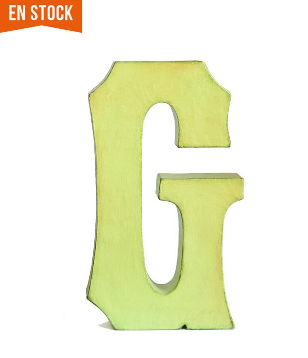 Letra decorativa "G" color verde en stock - Papermint