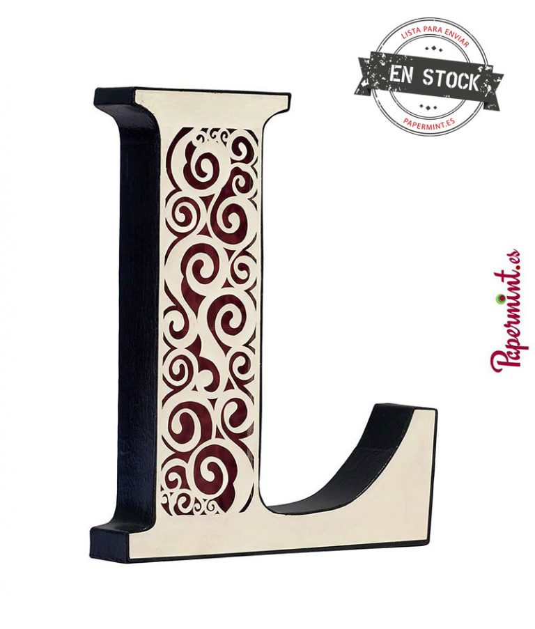 Letra L exclusiva con recorte espirales - Disponible en Papermint