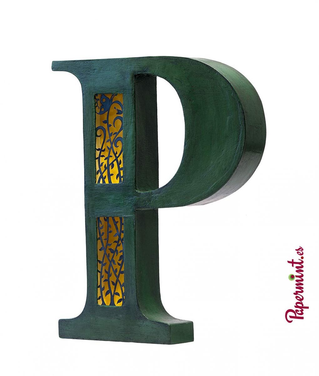 Letra P verde mariposa en stock - Papermint