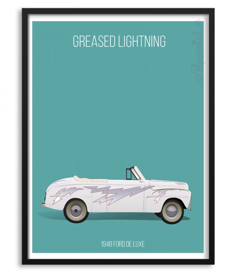 Póster del coche "Greased Lightning" - película Grease - Papermint