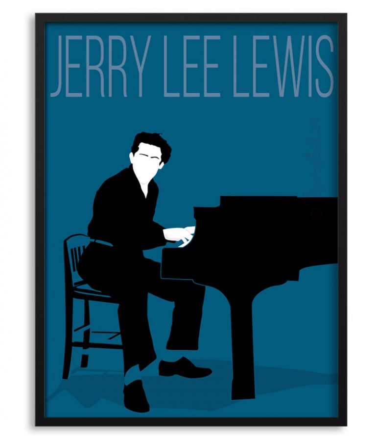 Póster de Jerry Lee Lewis - Ilustración personalizada - Papermint